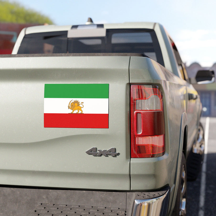 Iranian Lion Flag Car Magnet — Persian Lion & Sun Emblem Vehicle Decal ...